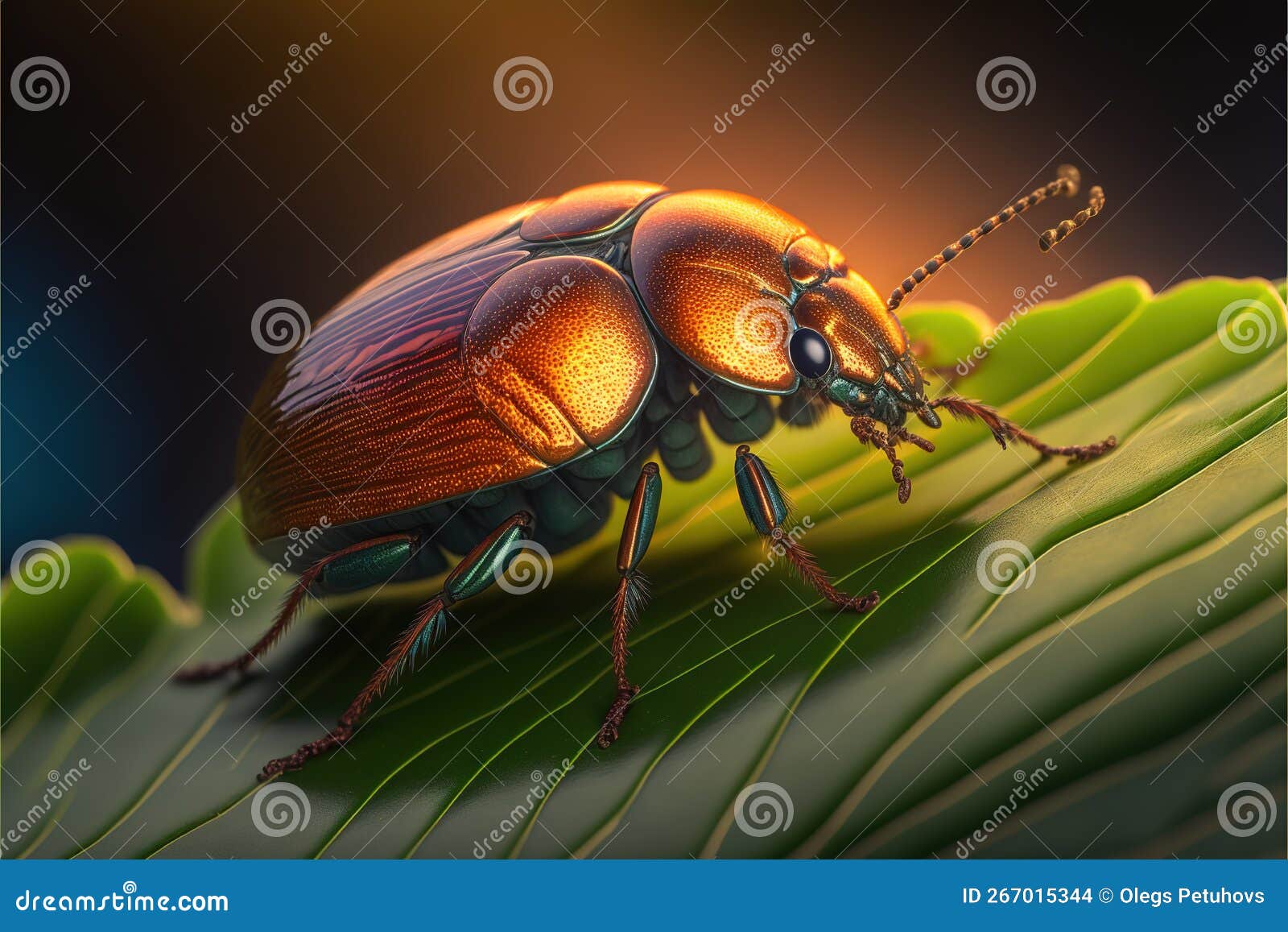 A Close Up of a Bug on a Leaf with a Blurry Background of Leaves and a ...