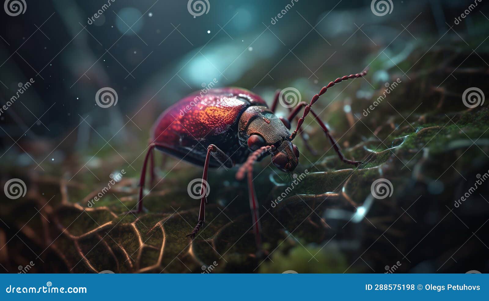A Close Up of a Bug on a Mossy Surface Stock Photo - Image of mossy ...
