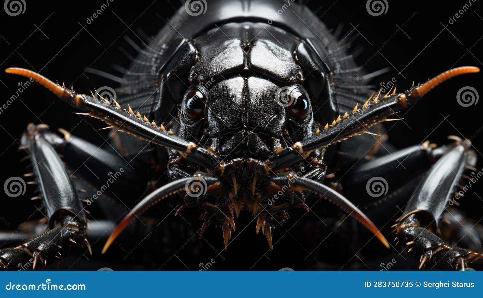 A Close Up of a Bug with Spikes on Its Head. Generative AI Image. Stock ...
