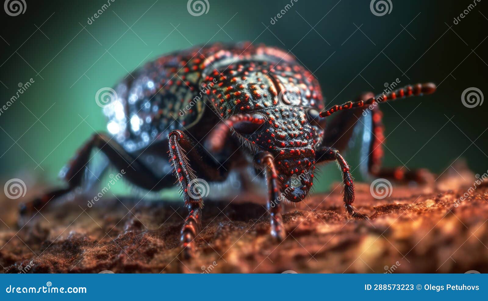 A Close Up of a Bug on a Surface with a Blurry Background Stock Image ...