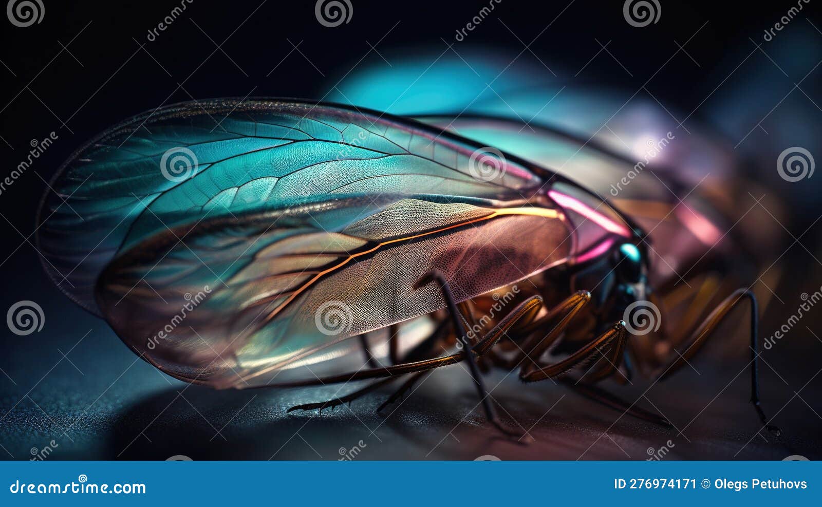 A Close Up of a Bug on a Table with a Black Background Stock ...