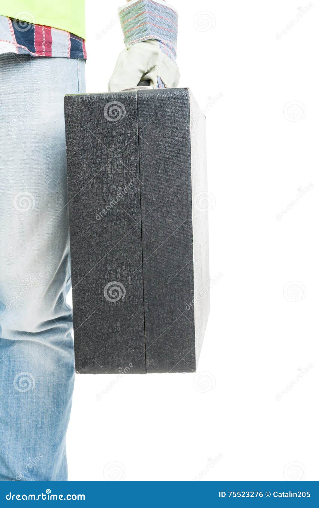 Close-up of Builder Carrying Toolbox on His Work Stock Photo - Image of ...