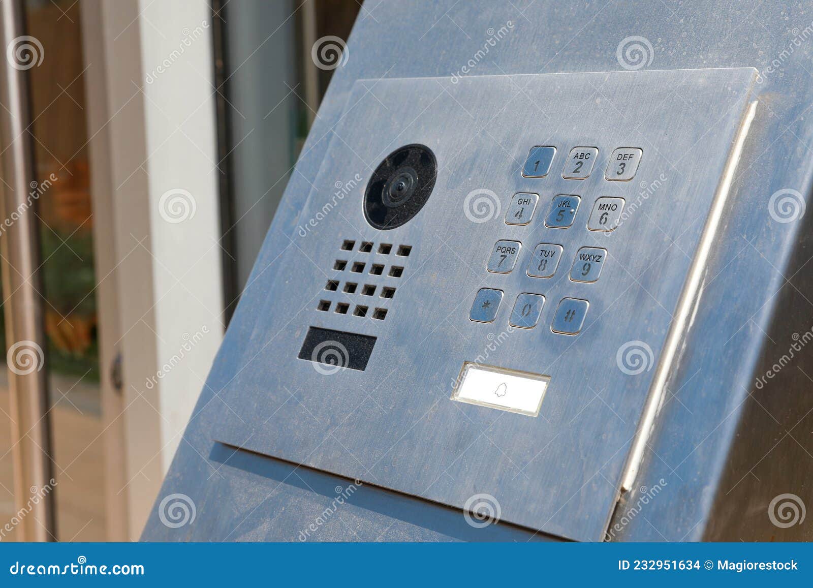 Modern Intercom Access To Building, Close-up of Building Intercom ...