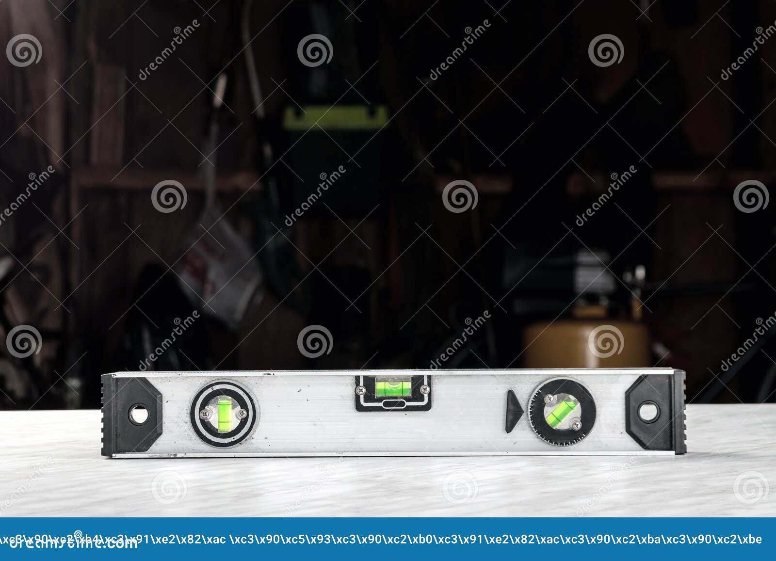 Close-up of a Building Metal Level, a Ruler Lying on the Boards ...