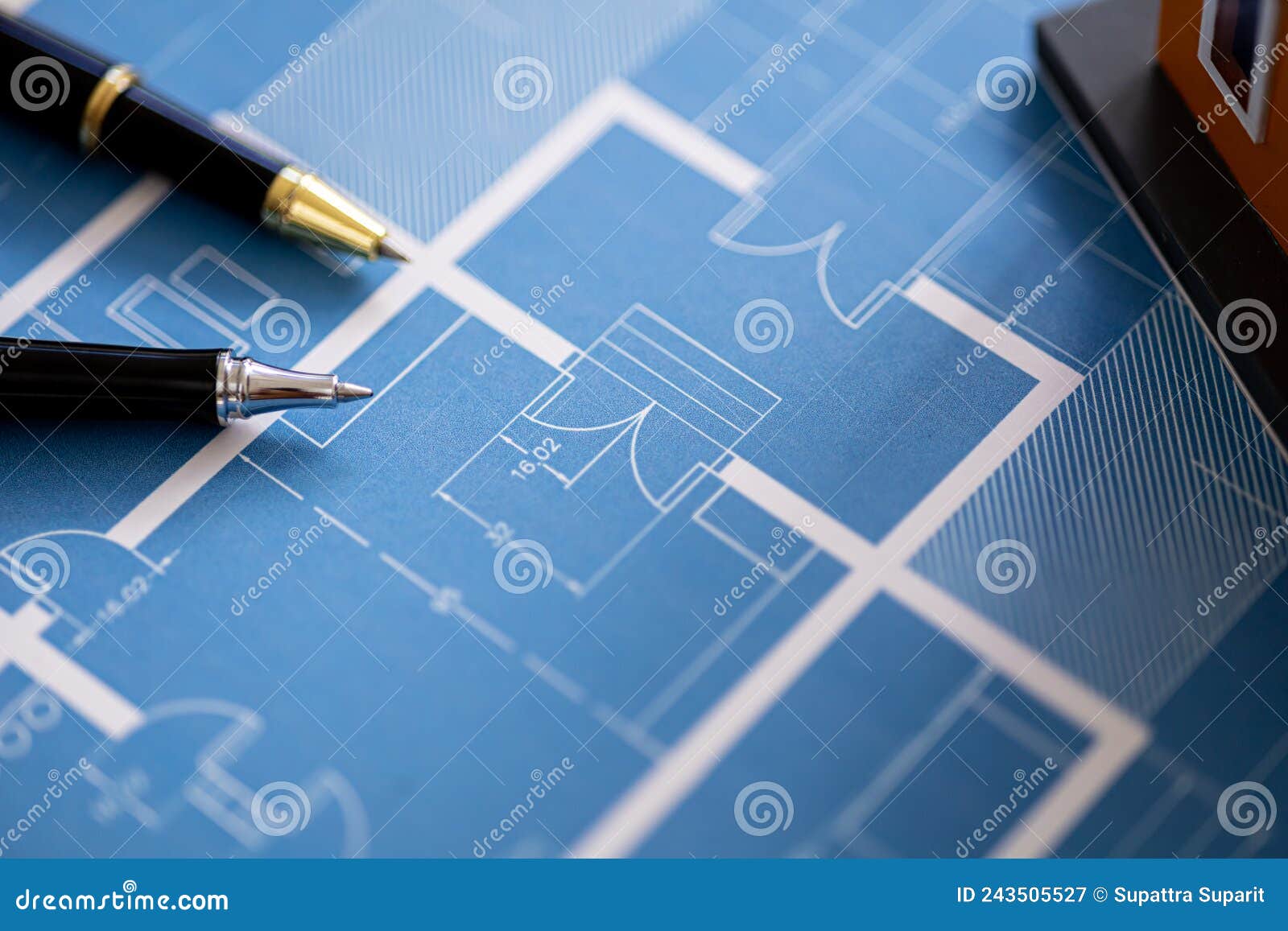 Close-up of Building Plans Designed by Architects, Architect Engineers ...