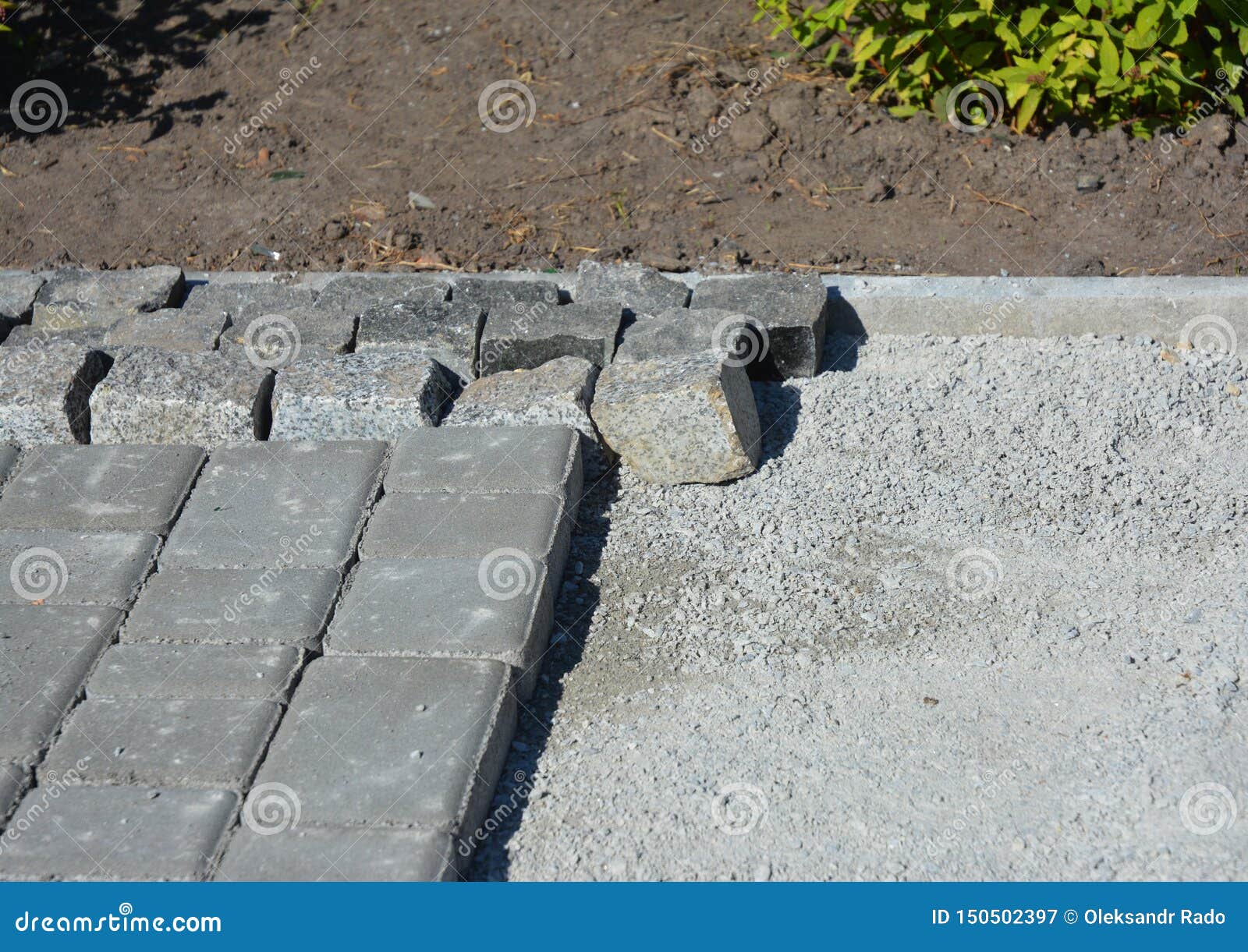 Close Up on Building Stone Pathway Construction Outdoor Stock Image ...
