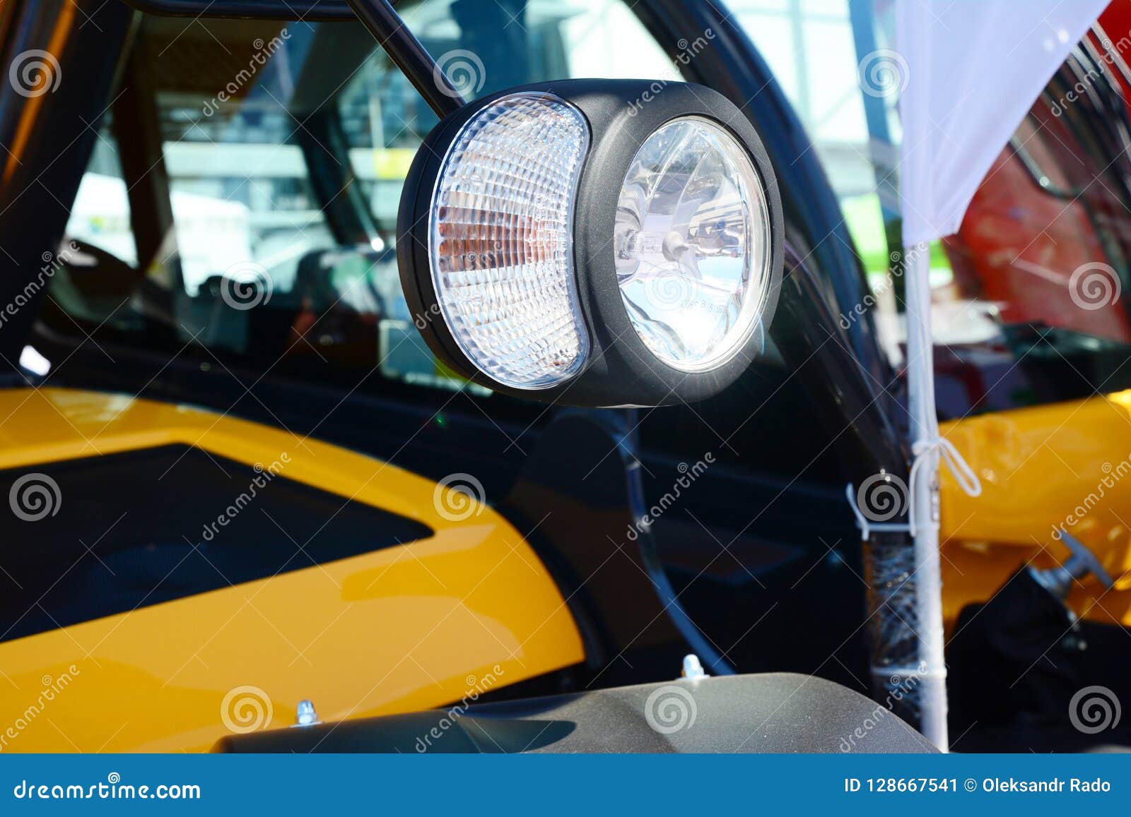 Close Up on Bulldozer Headlight. Stock Image - Image of danger ...