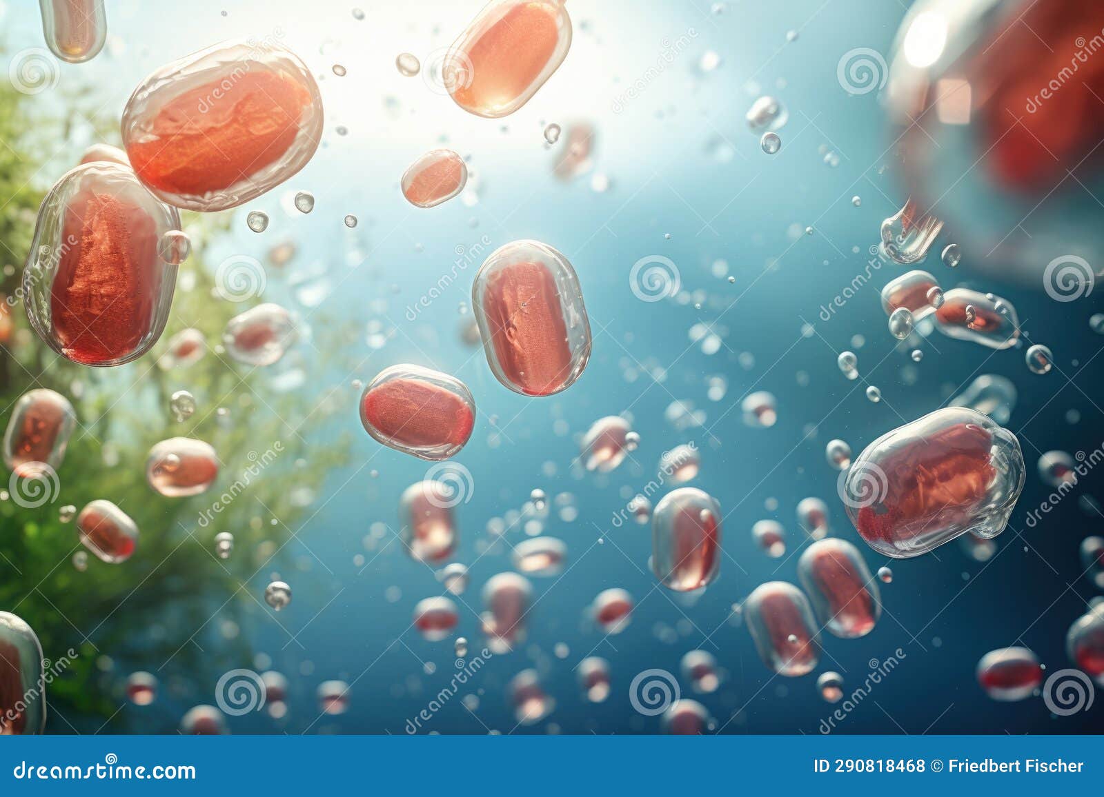 A Close Up of a Bunch of Bacteria, Bacterial Cells. Stock Illustration ...