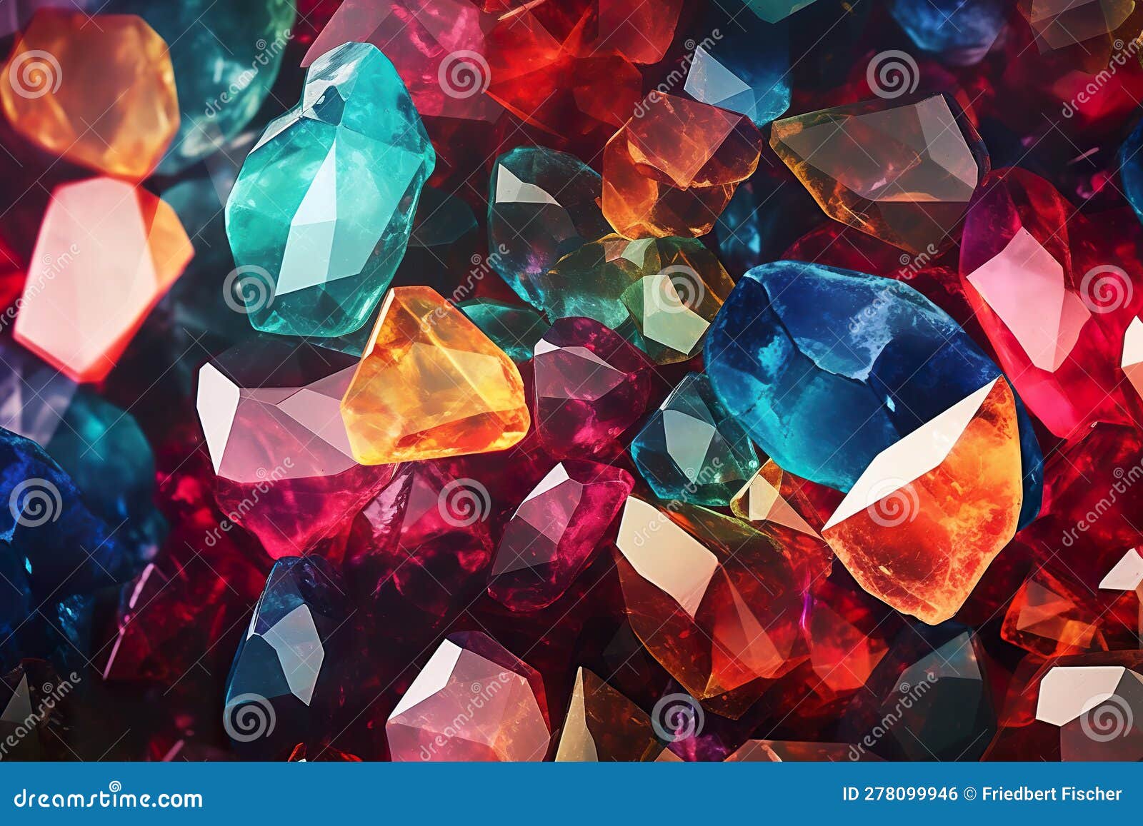 Colored Gems Square Round Frame Isolated On Light Background Cartoon ...