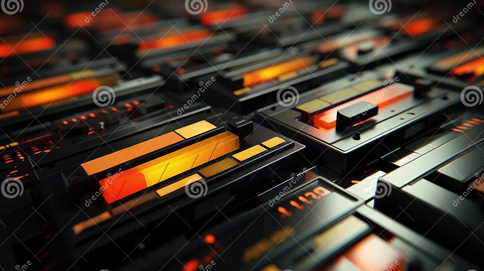 A Close Up of a Bunch of Electronic Control Panel with Buttons and ...