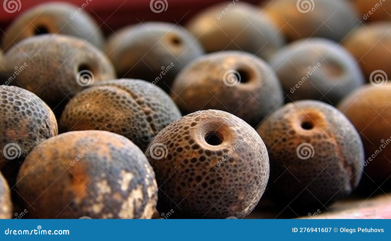 A Close Up of a Bunch of Fruit with Holes in it Stock Illustration ...