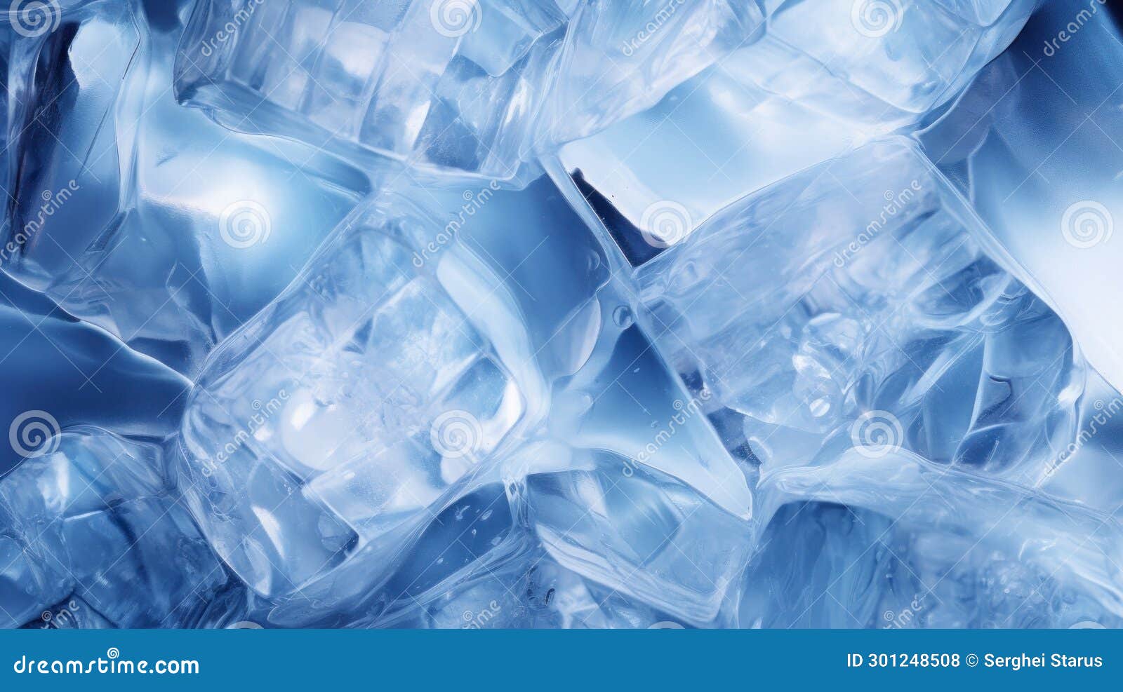 A Close Up of a Bunch of Ice Cubes in Blue, AI Stock Photo - Image of ...