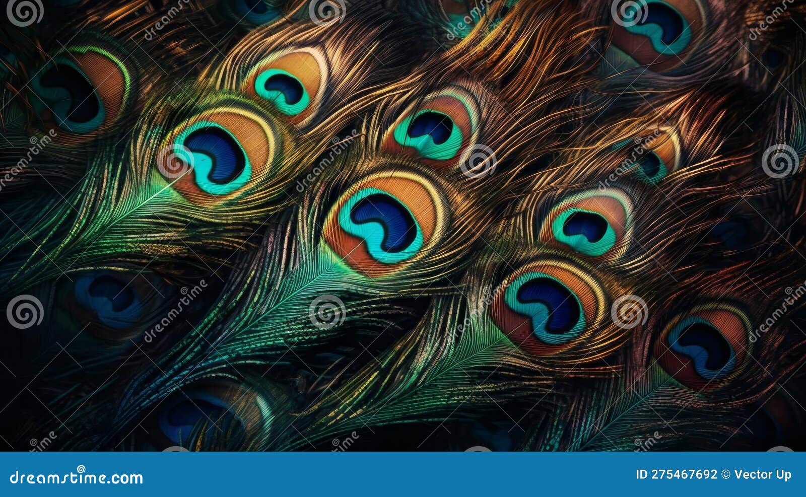 A Close Up of a Bunch of Peacock Feathers. Generative AI Stock ...