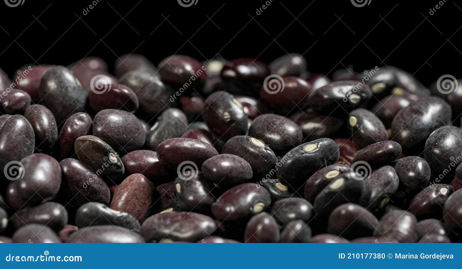 Close Up of a Bunch of Red Beans on a Black Background, Dry Red Beans ...