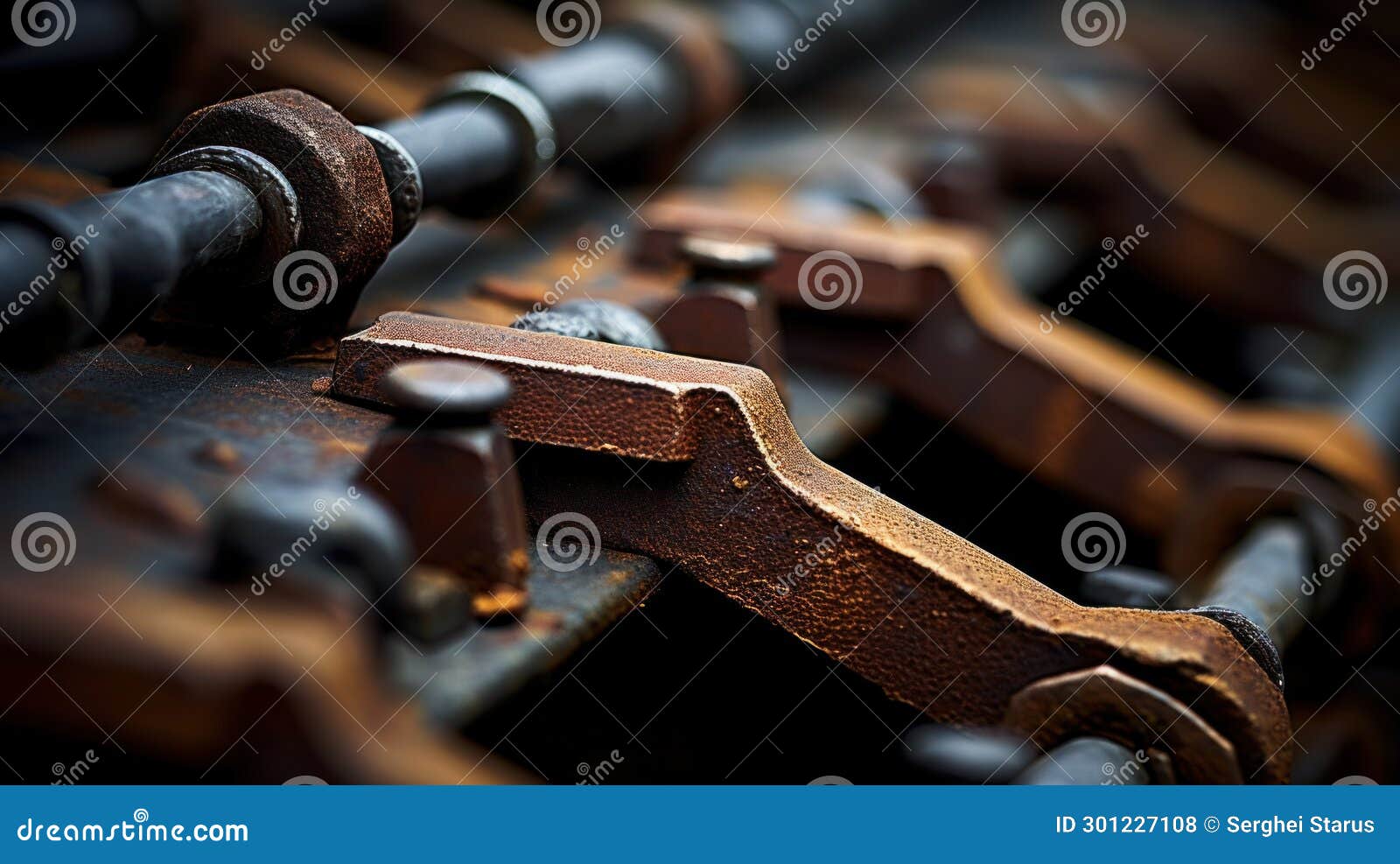 A Close Up of a Bunch of Rusty Pipes and Valves, AI Stock Illustration ...