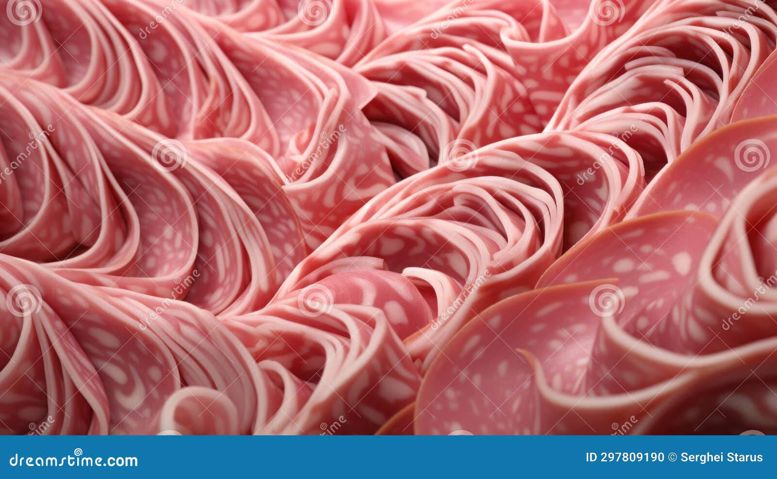 A Close Up of a Bunch of Sliced Meat, AI Stock Photo - Image of close ...