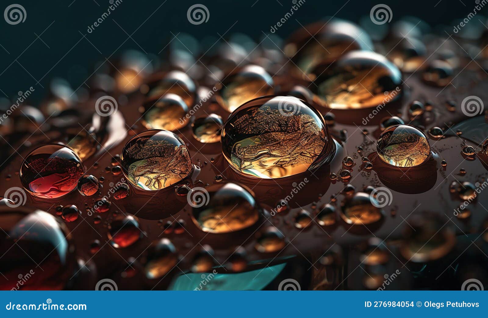 A Close Up of a Bunch of Water Droplets on a Surface Stock Illustration ...