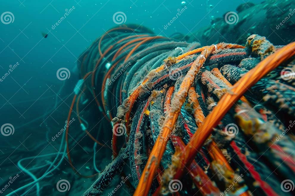 Underwater Cables stock illustration. Illustration of coral - 332940660