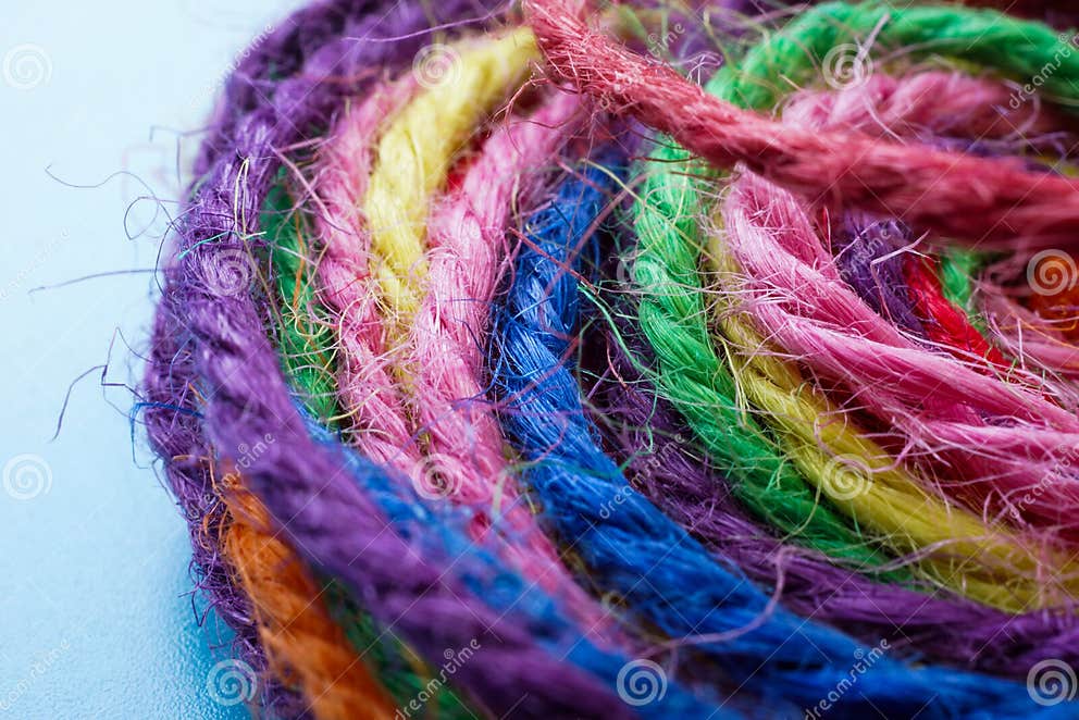 Close-up of a Bundle of Colorful Threads. Symbolizing Creativity ...