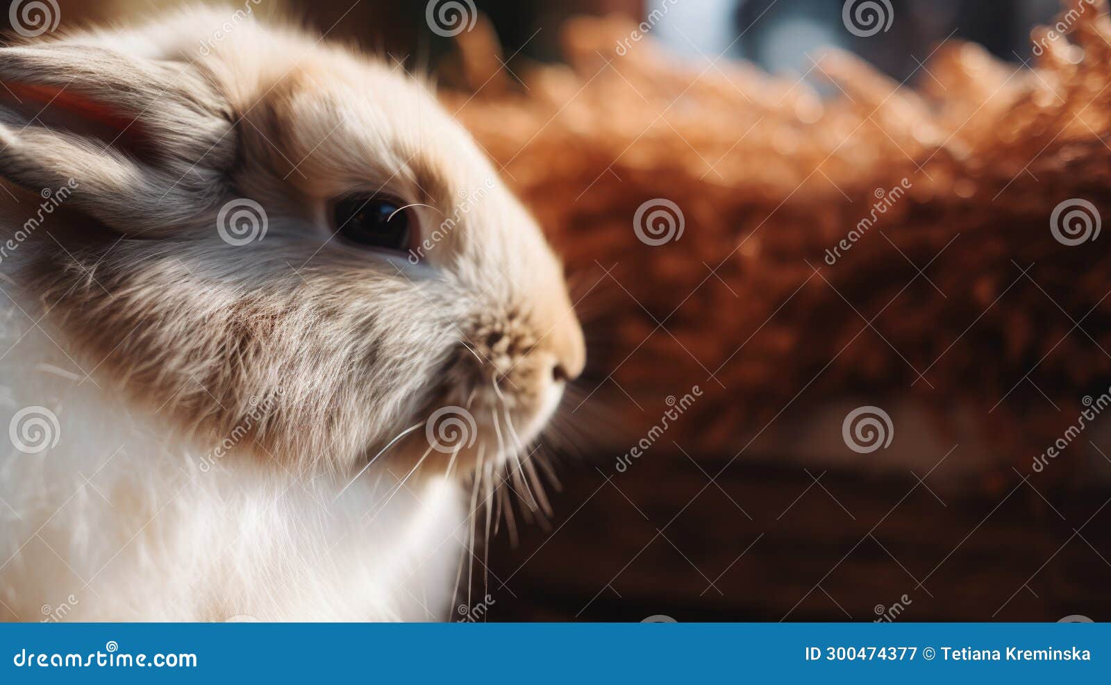 Close-up of a Bunny Rabbit, Blurred Background of Easter Decorations ...