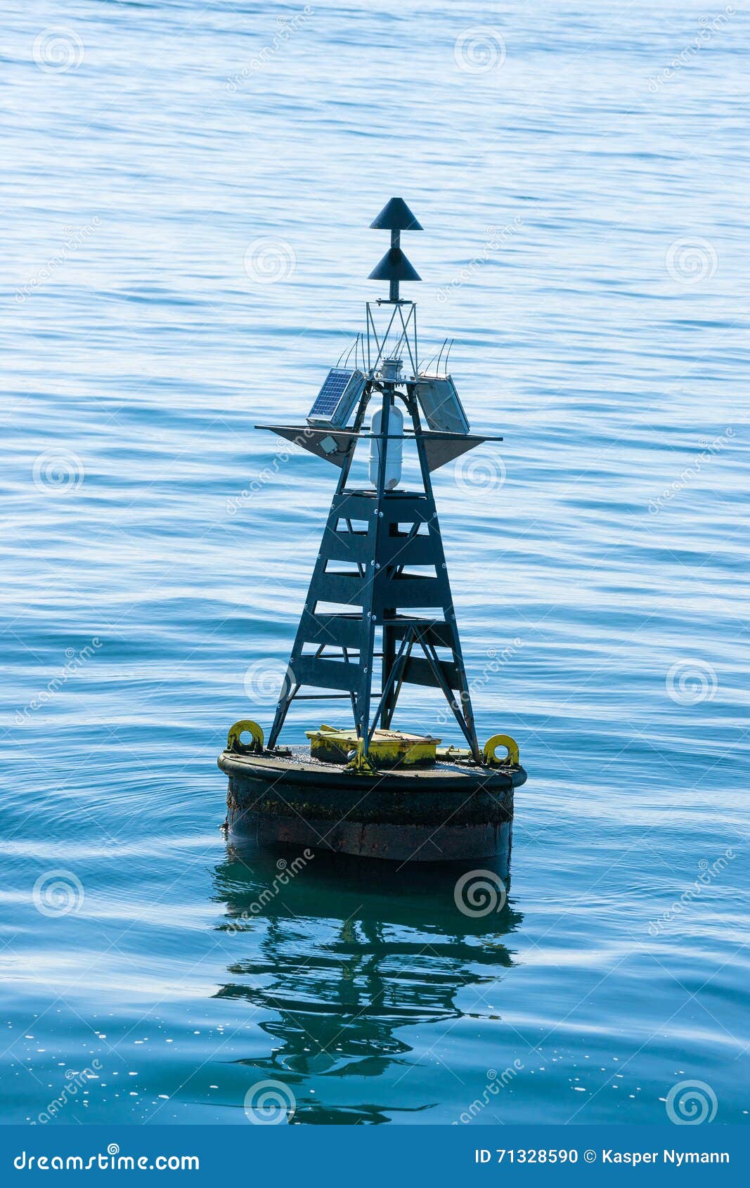 Close-up of a Buoy in the Blue Sea Stock Photo - Image of natural, buoy ...
