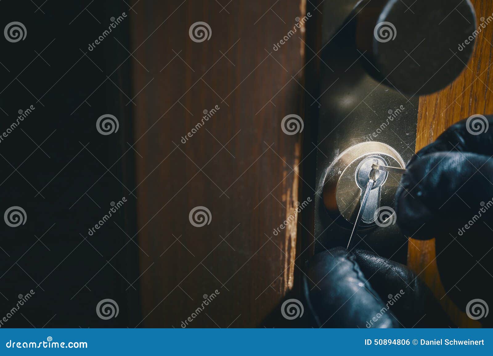 Close Up Burglar Picking a Lock Stock Photo - Image of building, night ...
