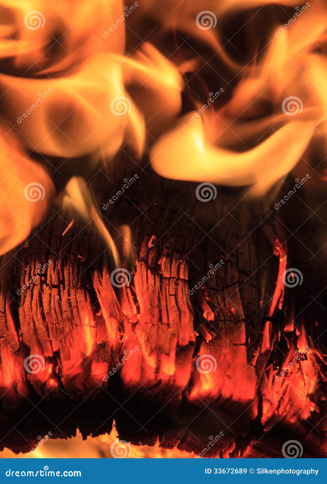 Close-up of a Burning Log stock image. Image of ignite - 33672689