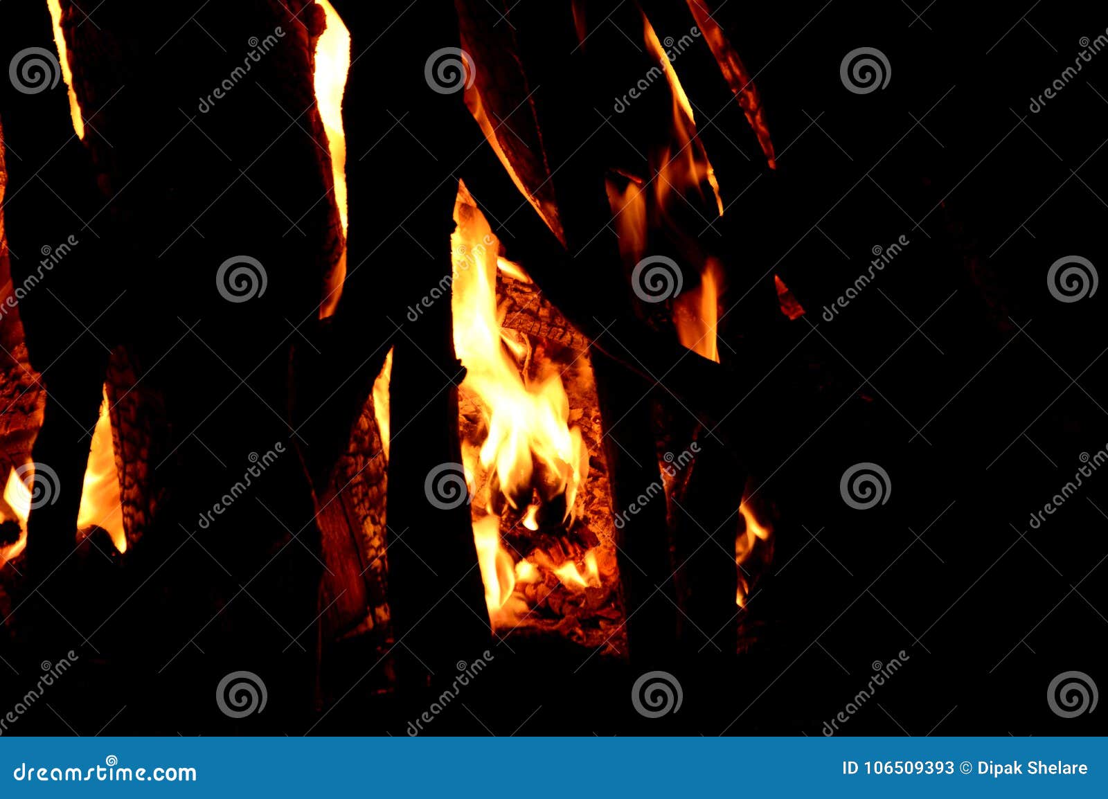 Fire on a black background stock image. Image of danger - 106509393