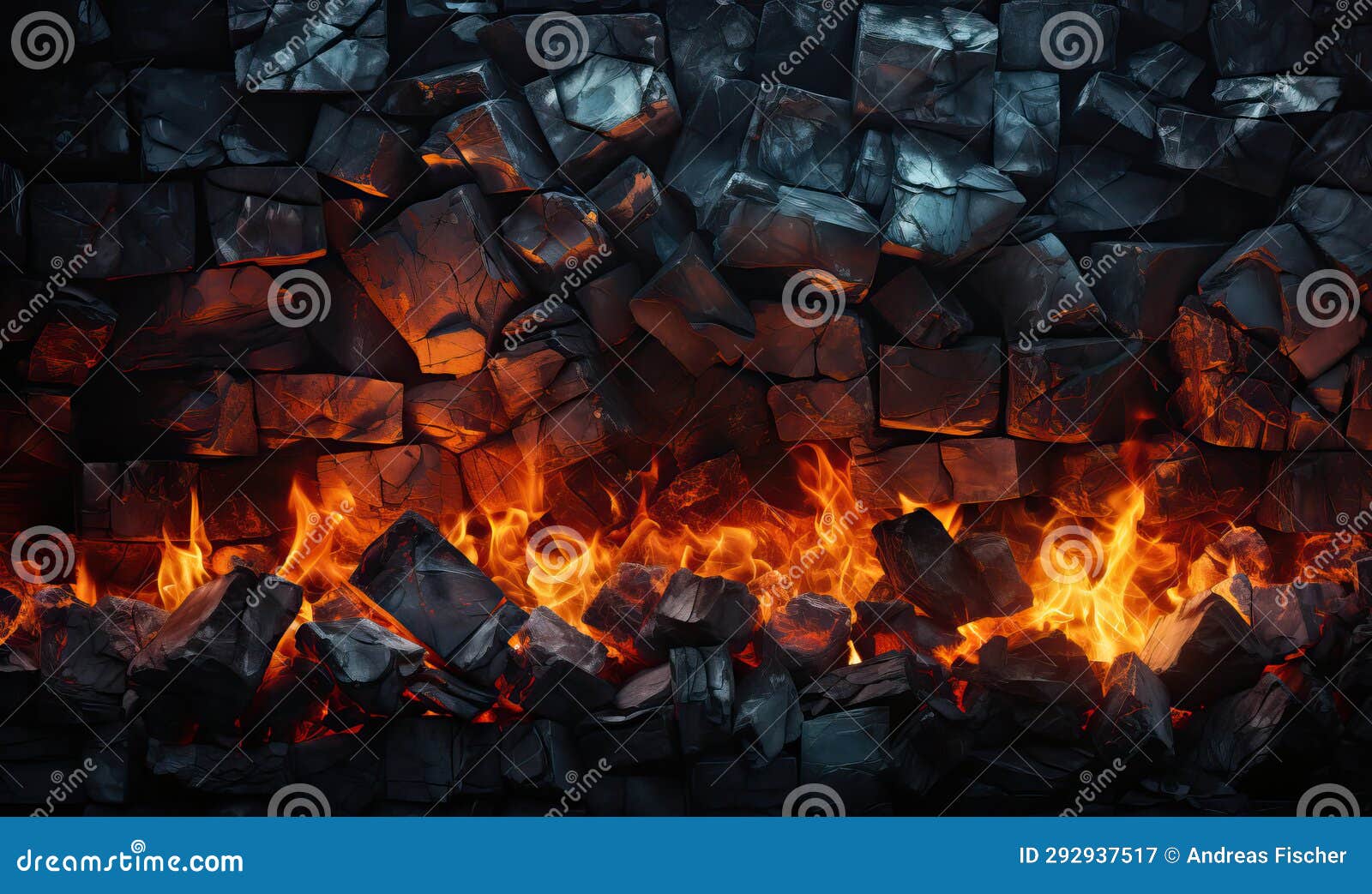 Close-up of Burning Lump Coal As an Abstract Background. Stock Image ...