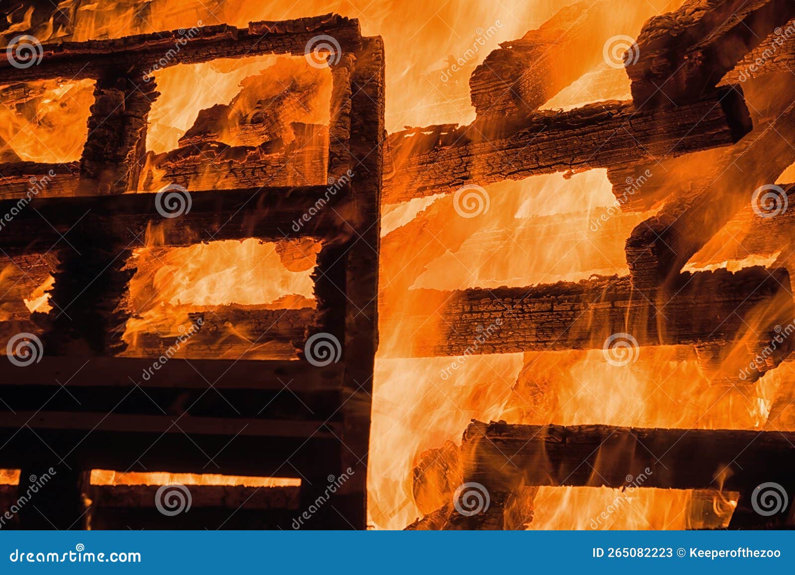 Close-up Burning Pallets stock image. Image of flame - 265082223