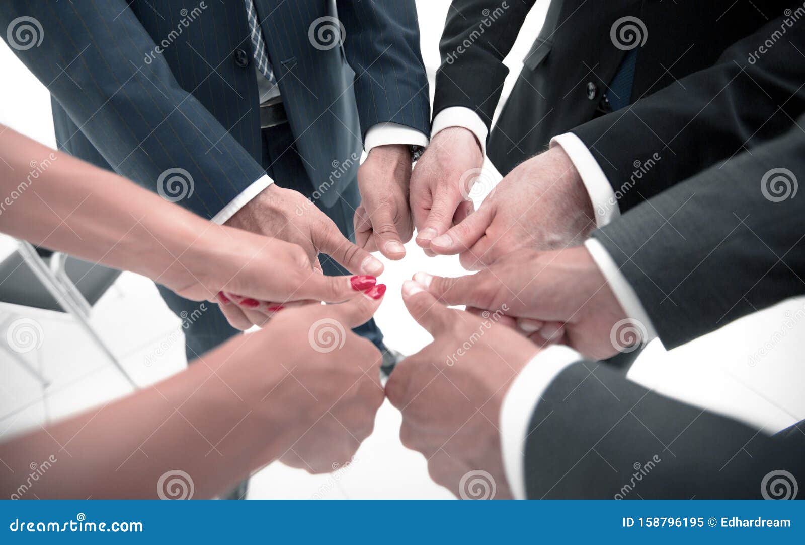 Close Up. Business Colleagues Showing Their Unity Stock Image - Image ...