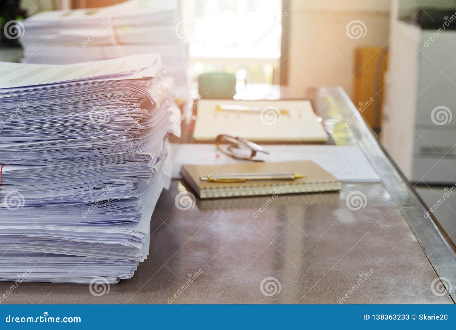 Close Up of Business Documents Stack on Desk , Report Papers Stack ...