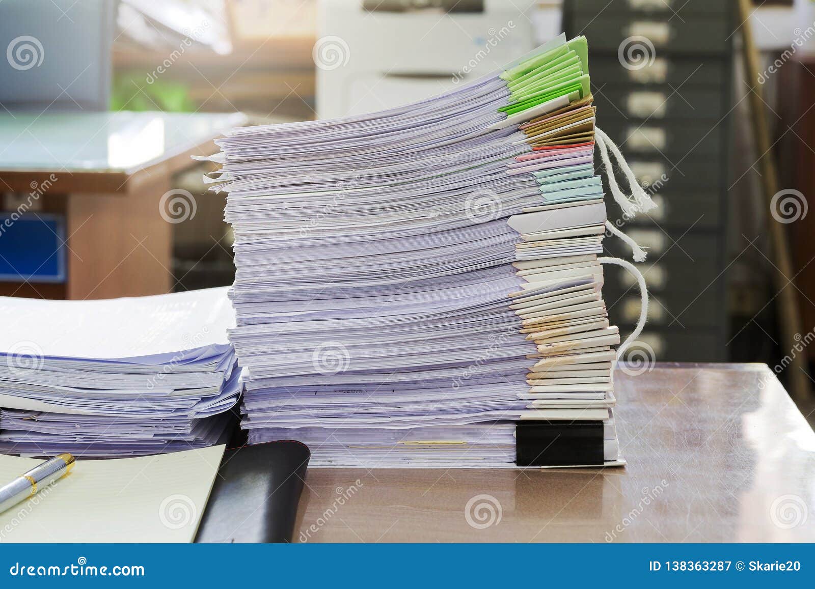 Close Up of Business Documents Stack on Desk , Report Papers Stack ...