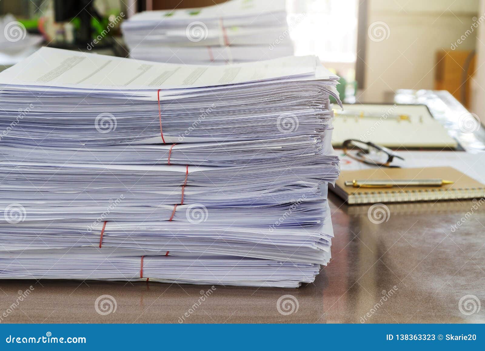 Close Up of Business Documents Stack on Desk , Report Papers Stack ...