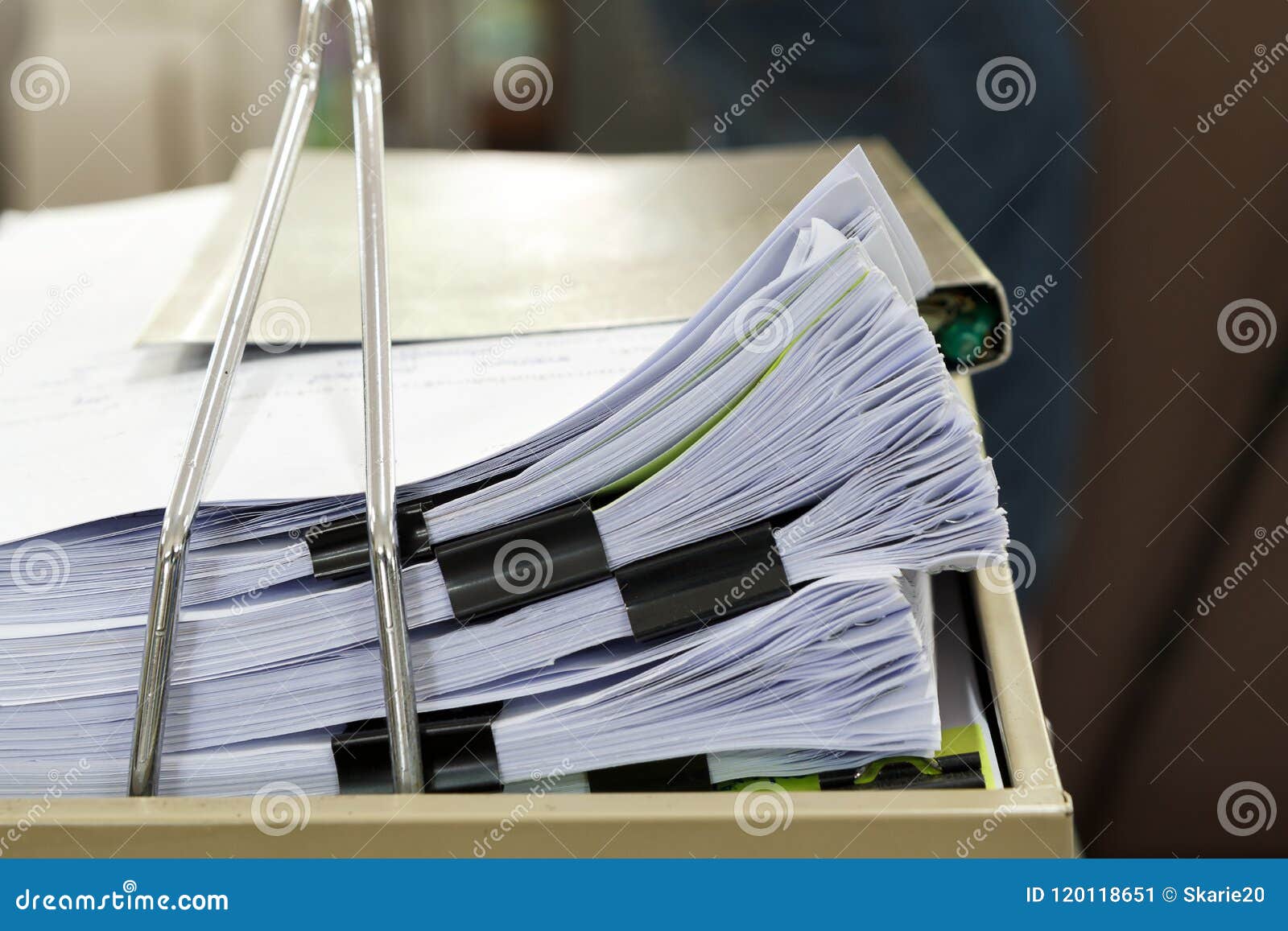 Close Up of Business Documents Stack on Desk Stock Image - Image of ...