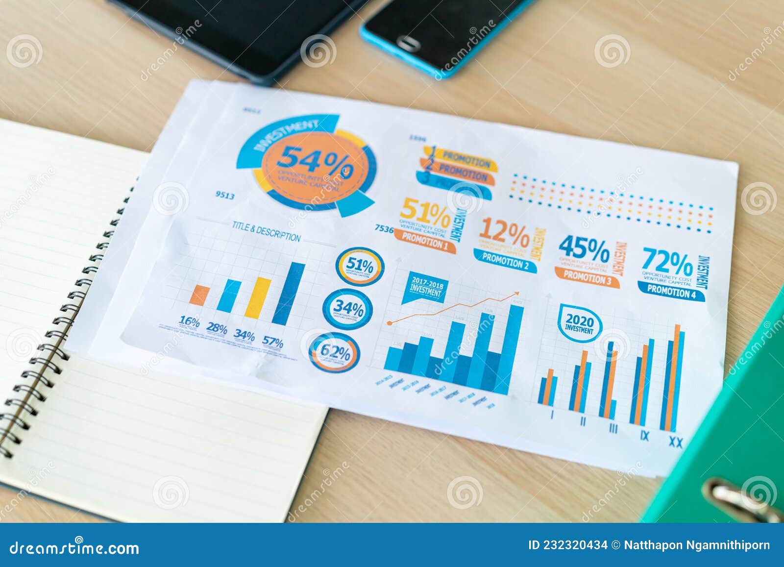 Business Graph Paper on Working Table Stock Photo - Image of paper ...