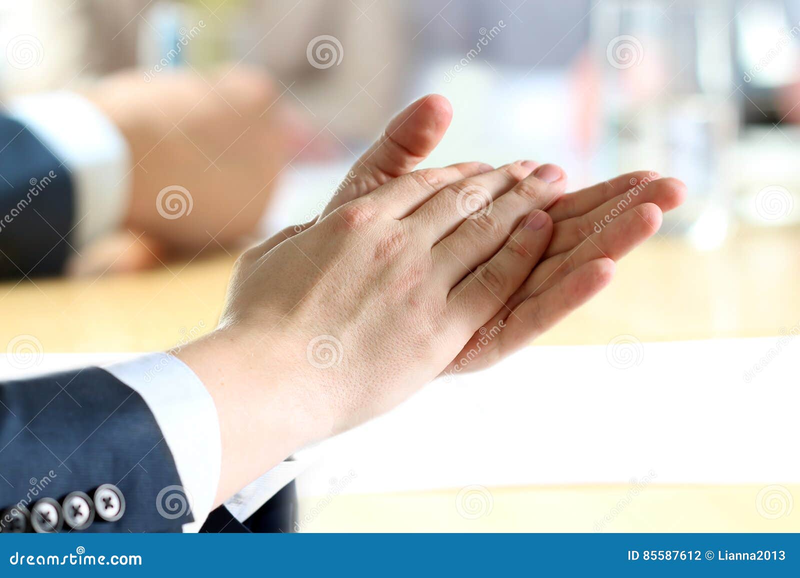 Close-up of Business Man Clapping Hands. Business Seminar Concept Stock ...