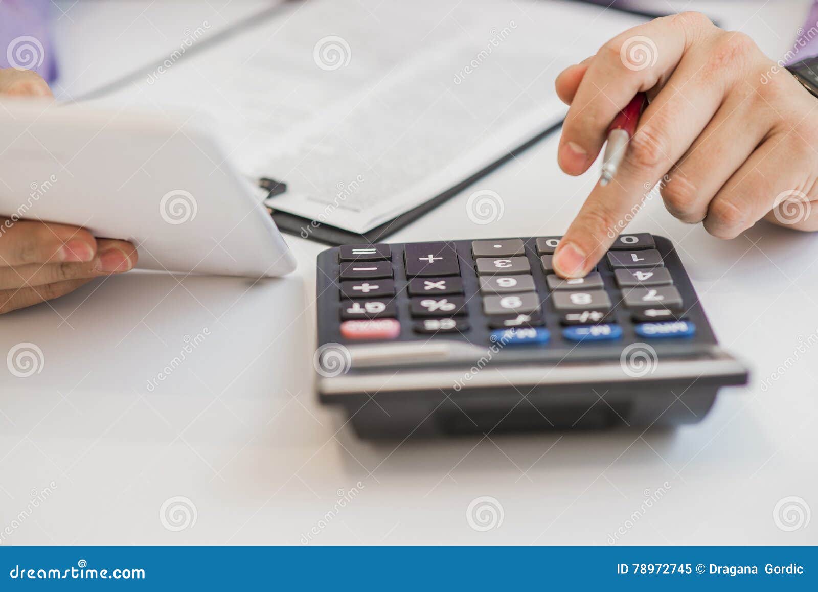 Close Up, Business Man or Lawyer Accountant Working on Accounts Using a ...