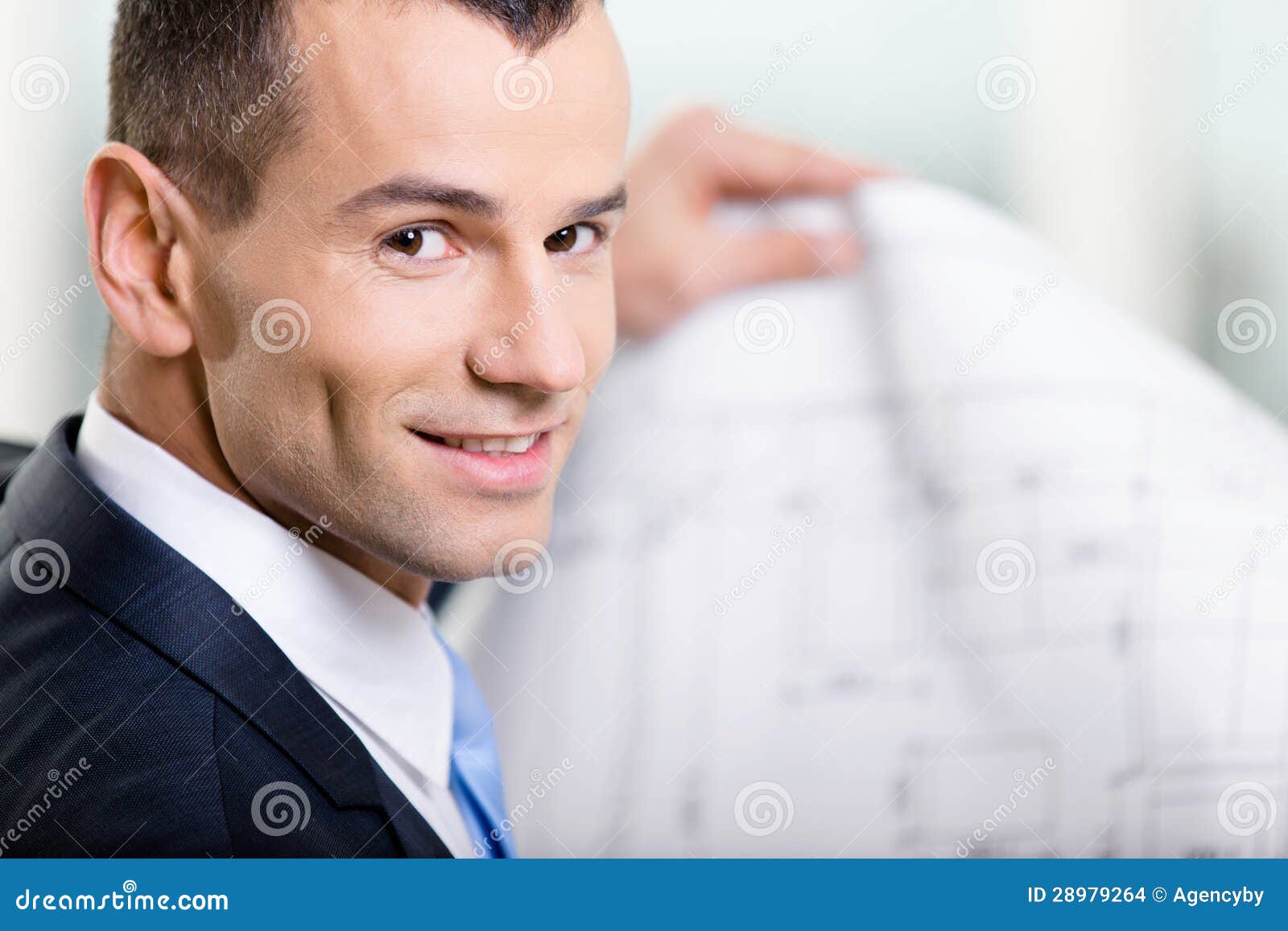 Close Up of Business Man with Layout Stock Photo - Image of ...