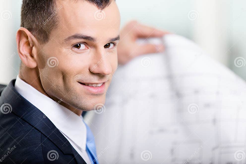 Close Up of Business Man with Layout Stock Photo - Image of ...