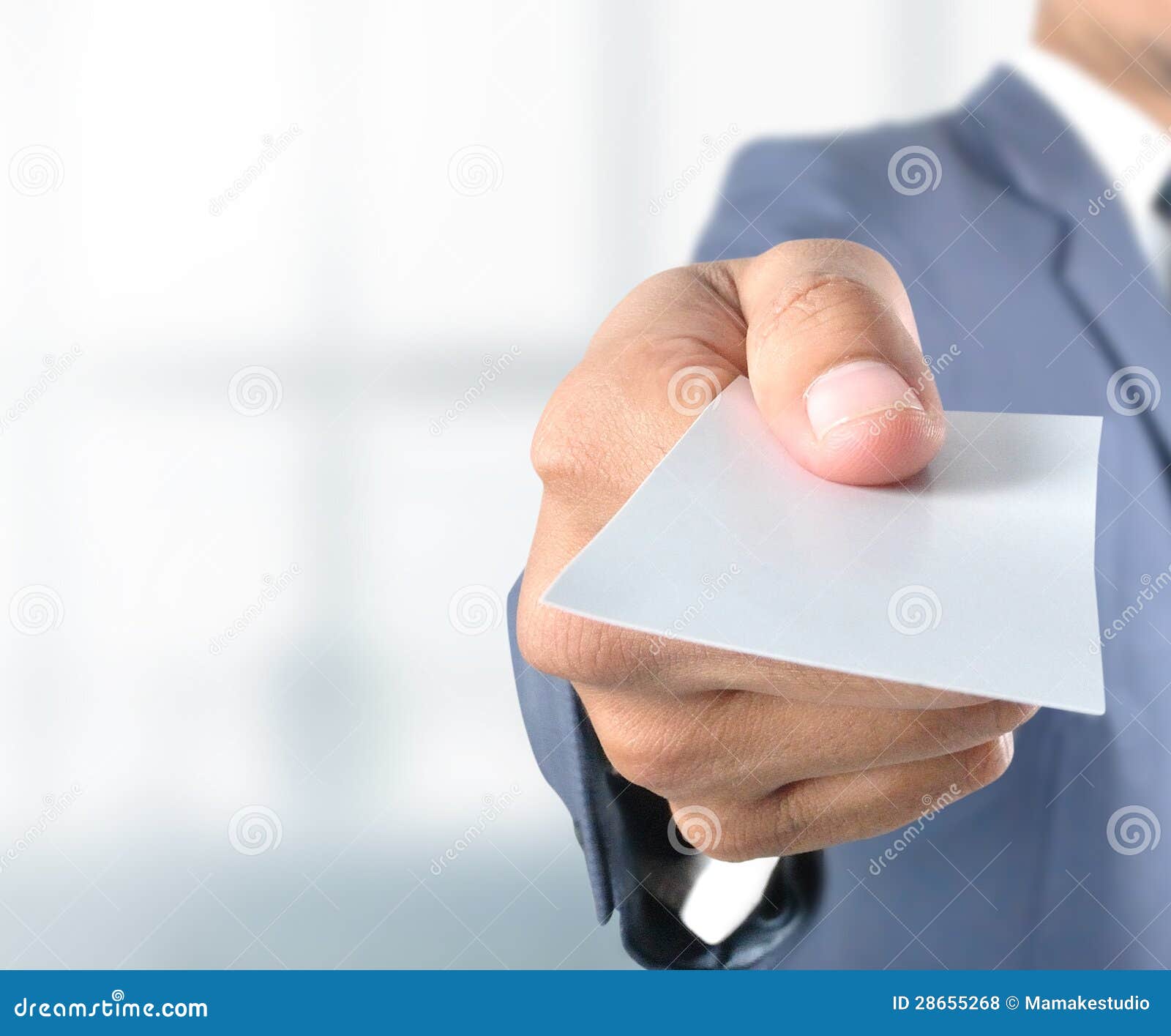 Close Up Business Man Show Blank Card Stock Photo - Image of manager ...