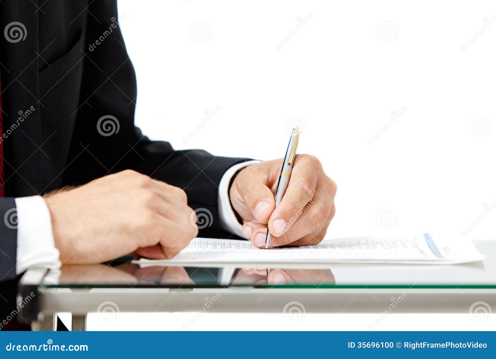 Close-up Of Business Man Signing A Contract Stock Photo - Image of desk ...