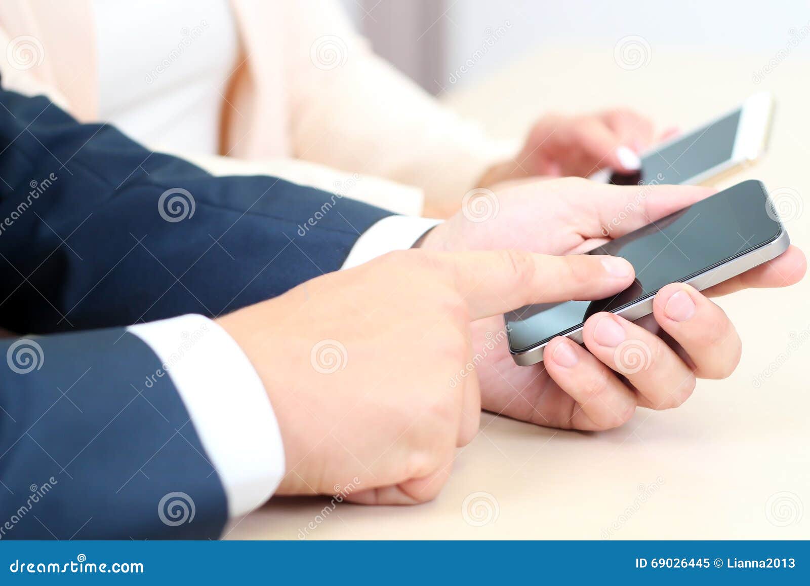 Close Up of a Business Men Using Mobile Smart Phones Stock Image ...
