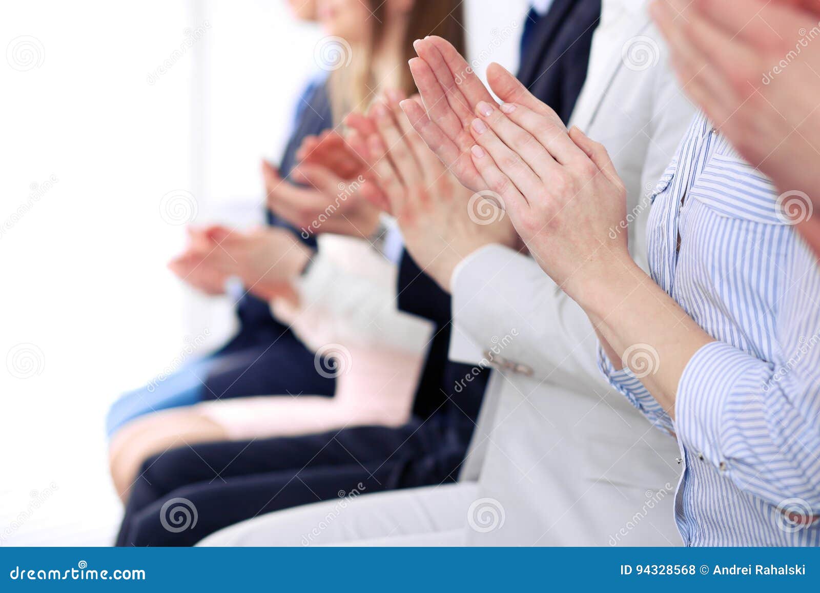 Close Up of Business People Hands Clapping at Conference Stock Photo ...