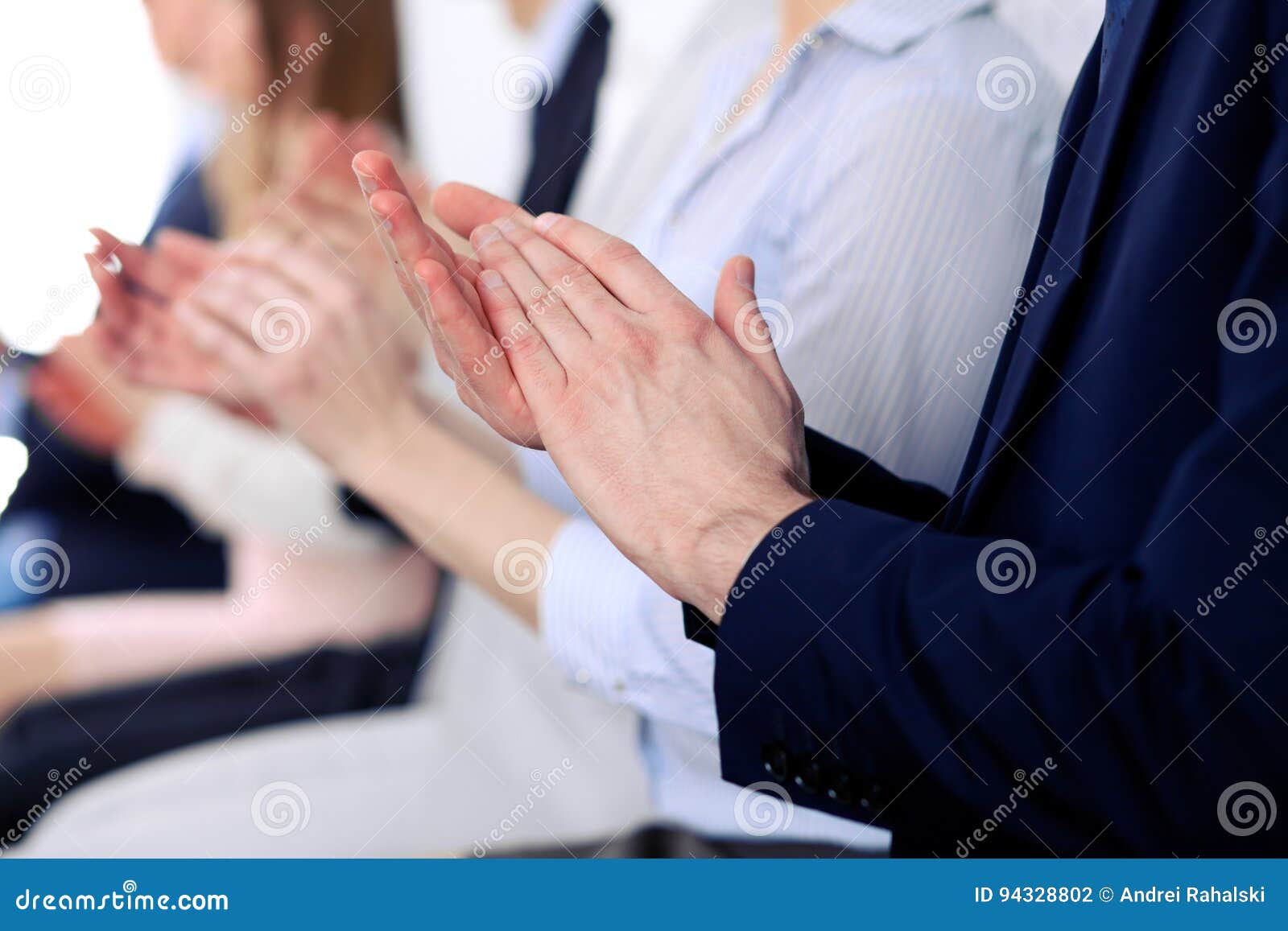 Close Up of Business People Hands Clapping at Conference Stock Photo ...