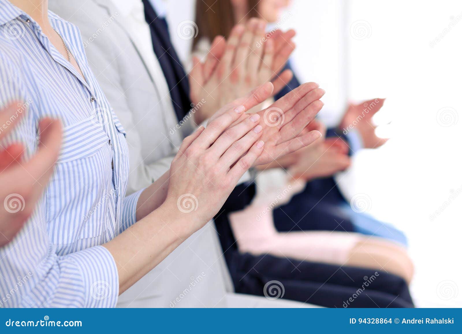 Close Up of Business People Hands Clapping at Conference Stock Photo ...