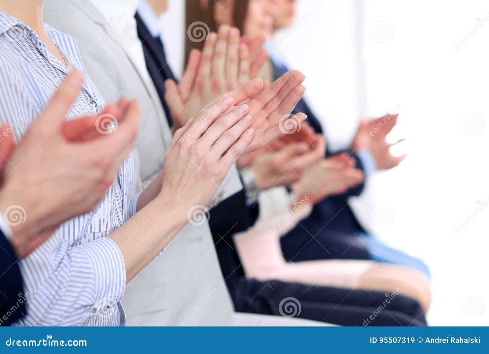Close Up of Business People Hands Clapping at Conference Stock Image ...