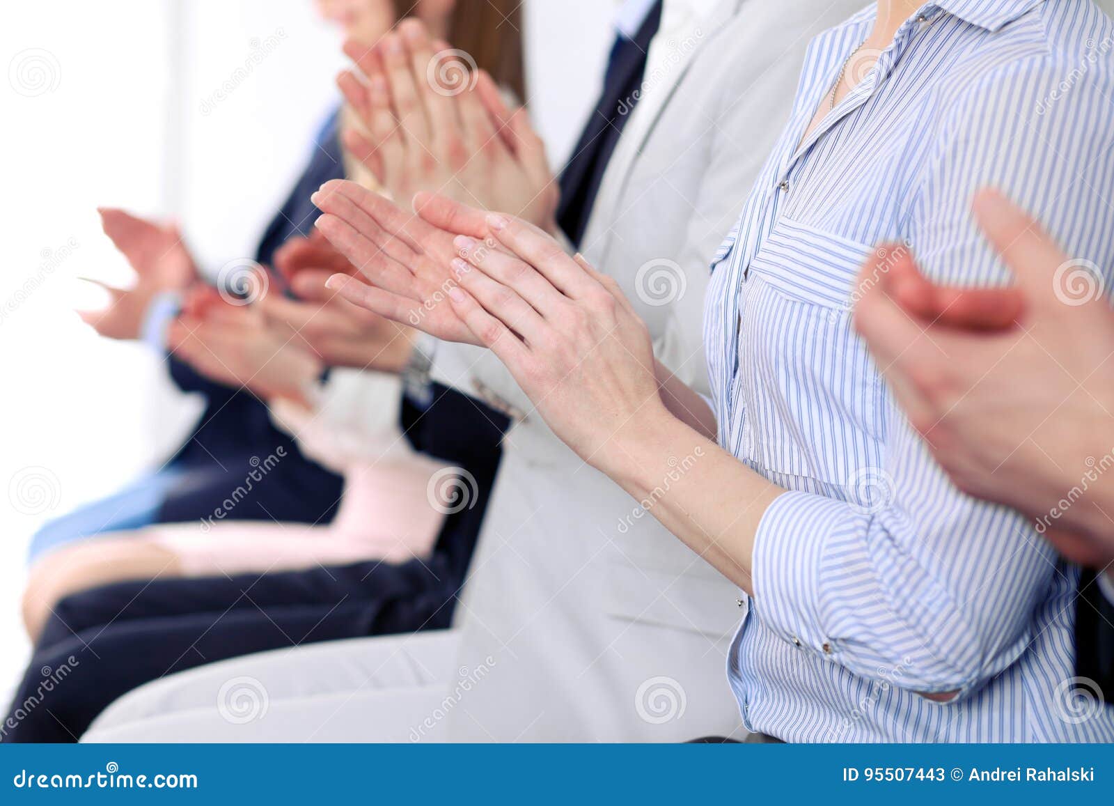 Close Up of Business People Hands Clapping at Conference Stock Image ...