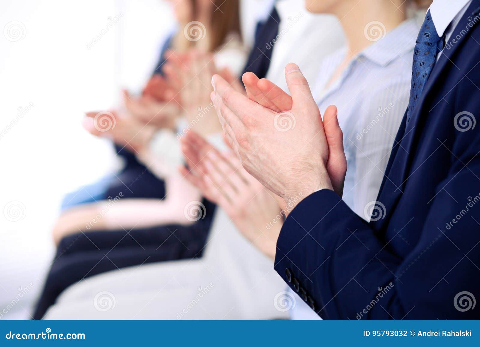 Close Up of Business People Hands Clapping at Conference Stock Photo ...