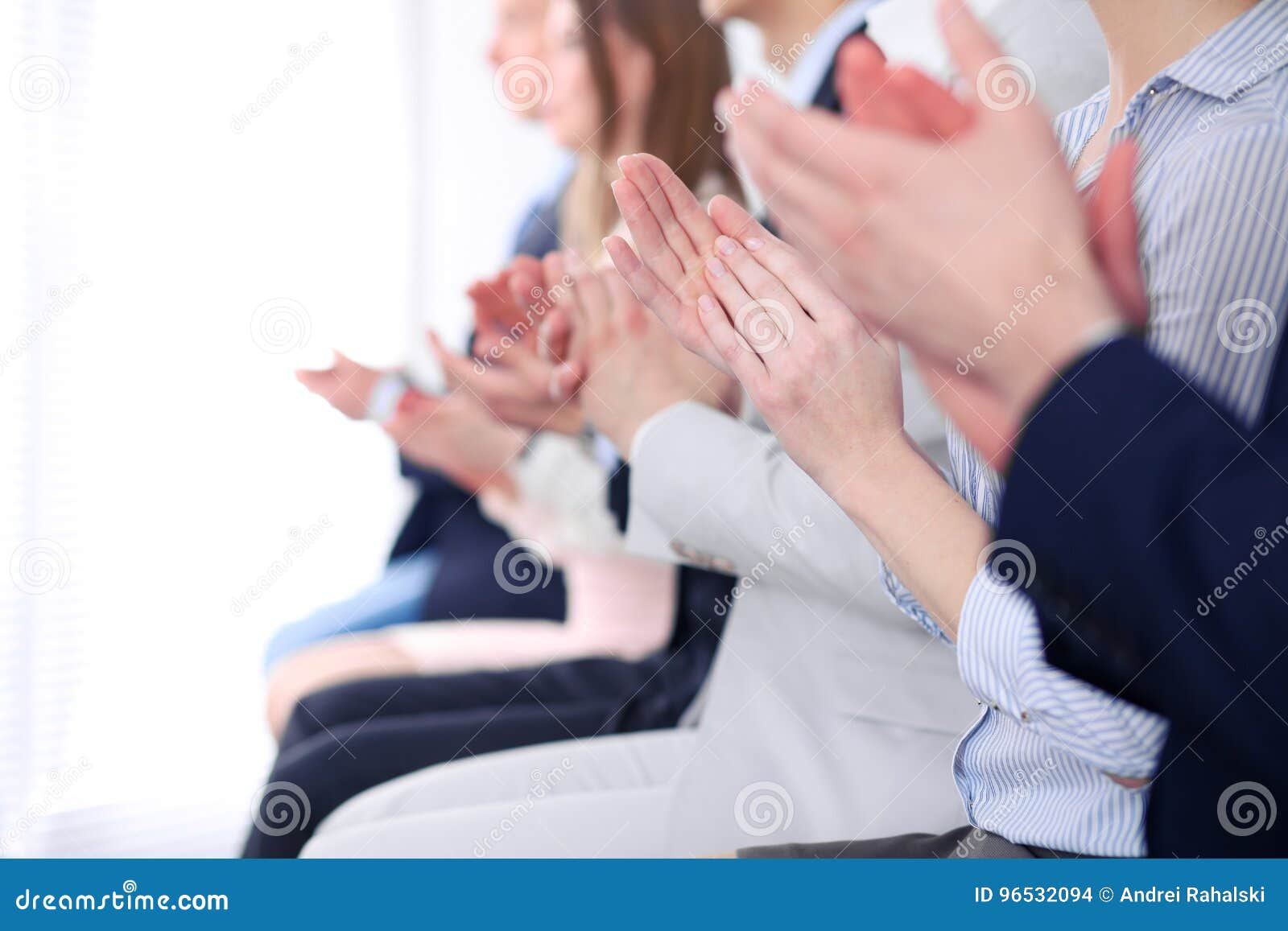 Close Up of Business People Hands Clapping at Conference Stock Photo ...